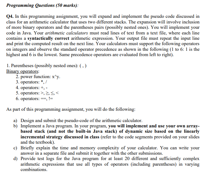 Solved Q4. In this programming assignment, you will expand | Chegg.com