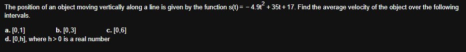 Solved The Position Of An Object Moving Vertically Along A