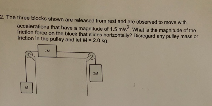 Solved 2. The three blocks shown are released from rest and | Chegg.com