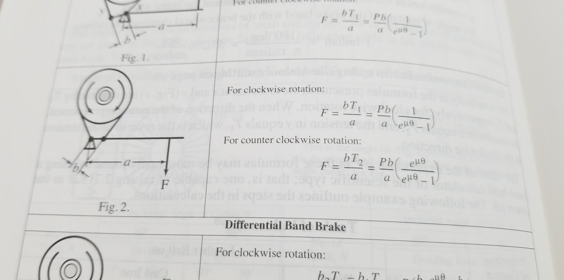 Solved ) For a block brake using a fig.2 lever design, | Chegg.com