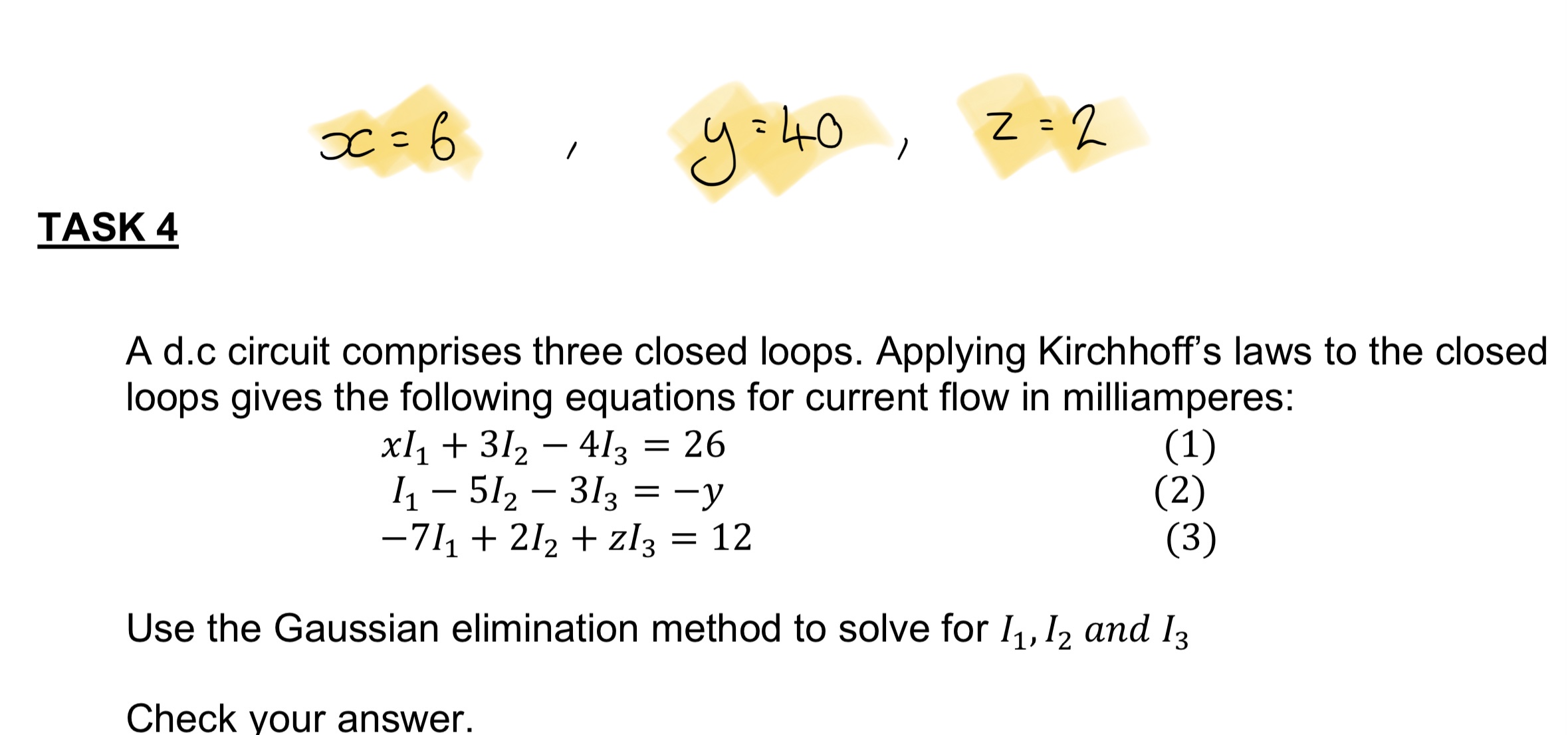 Solved A d.c circuit comprises three closed loops. Applying | Chegg.com