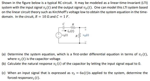 Solved Shown in the figure below is a typical RC-circuit. It | Chegg.com