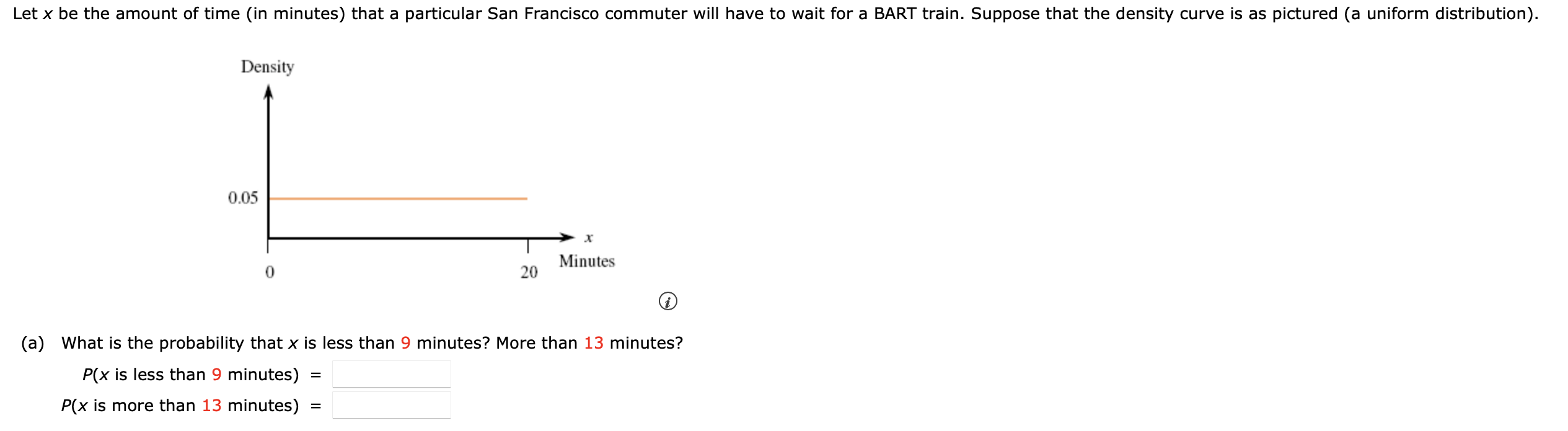 Solved (a) What is the probability that x is less than 9 | Chegg.com