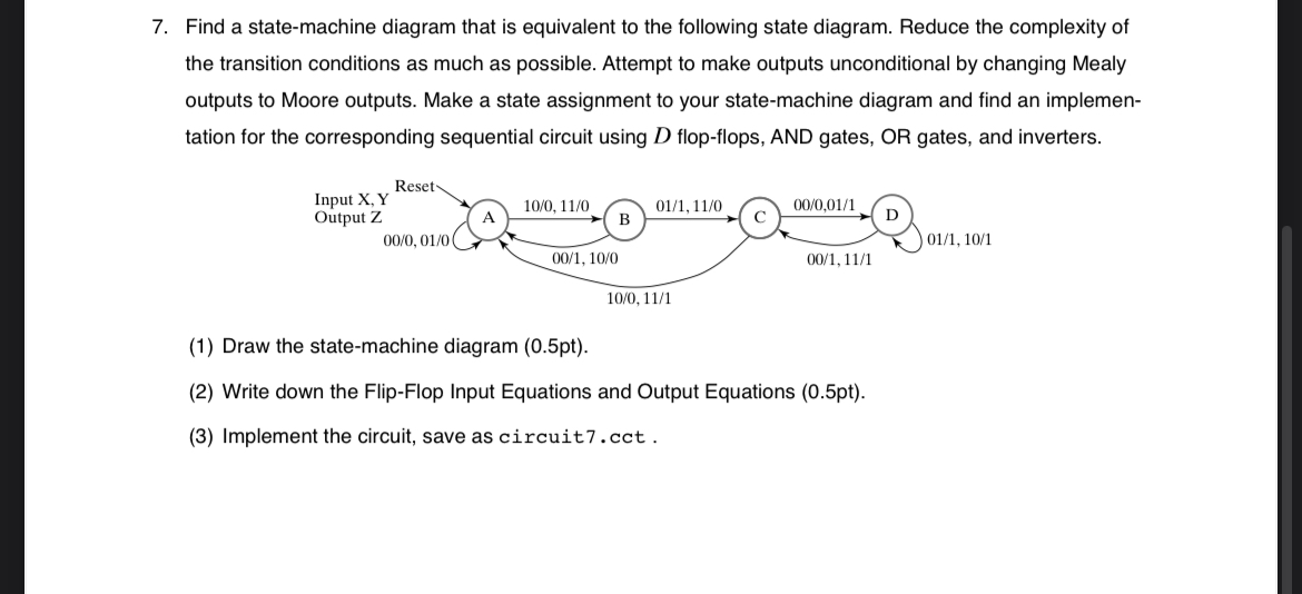 Given The Following State Machine Circuit Provide The State