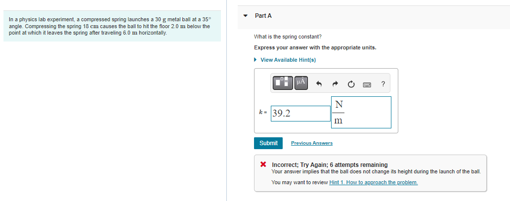 Solved In a physics lab experiment, a compressed spring | Chegg.com