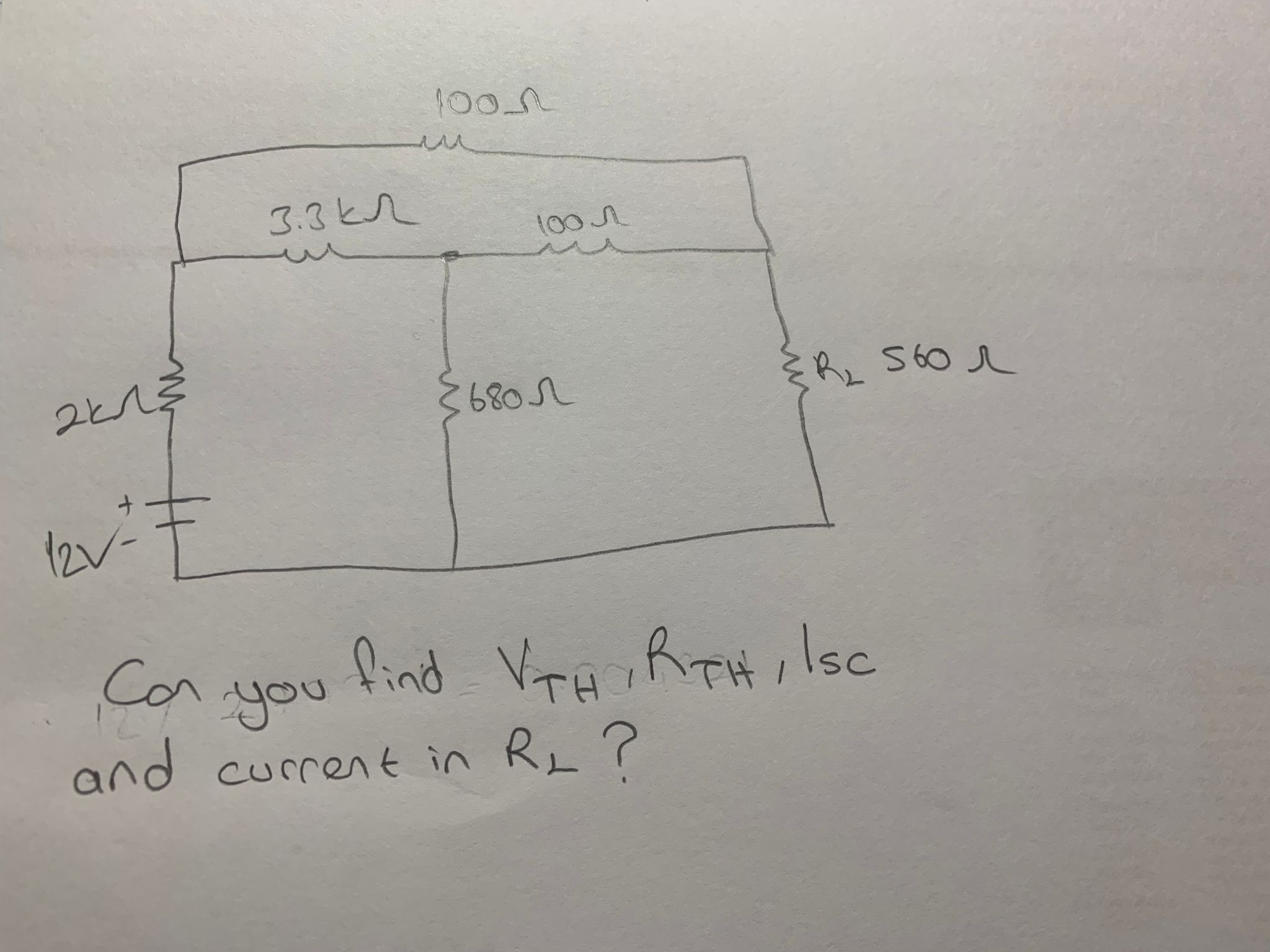 Solved Con you find VTH ,RTH , ﻿ISCand current in R2 ? | Chegg.com