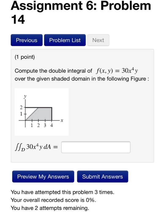 Solved Assignment 6: Problem 14 Previous Problem List Next | Chegg.com