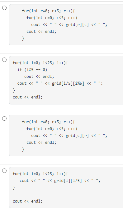 Solved Question 6 2 Pts Arrays 2d Printing Given The 