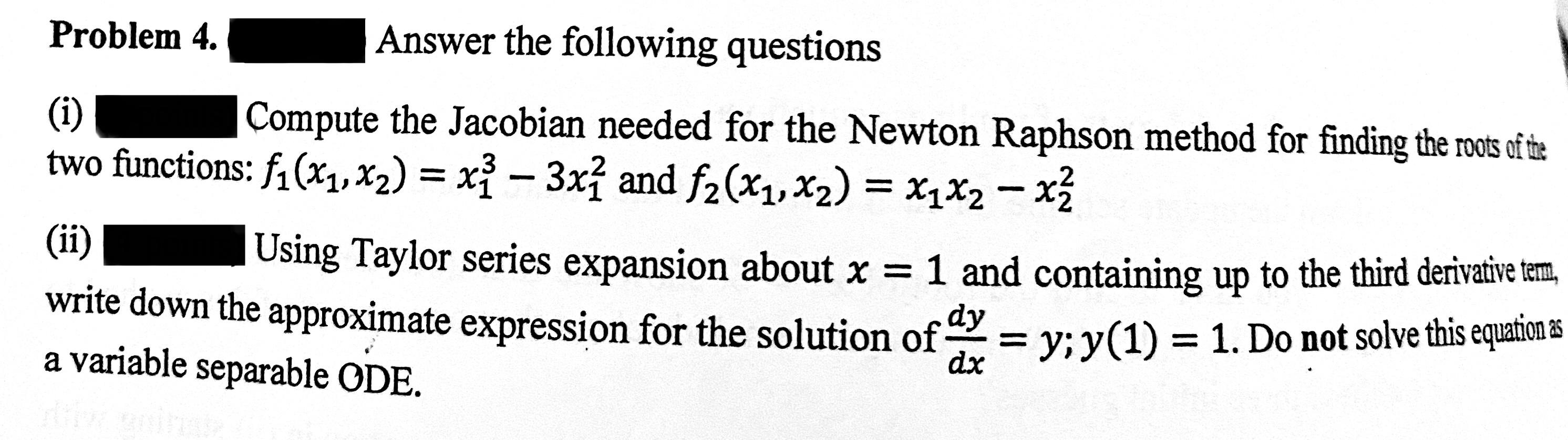 Solved Problem 4. Answer the following questions (i) Compute | Chegg.com