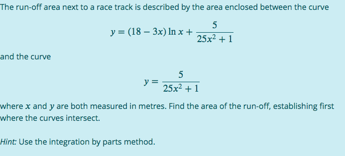 Solved The run-off area next to a race track is described by | Chegg.com