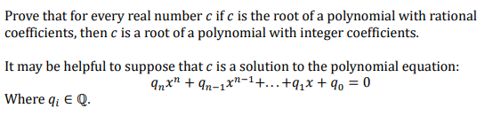Solved Prove that for every real number c if c is the root | Chegg.com