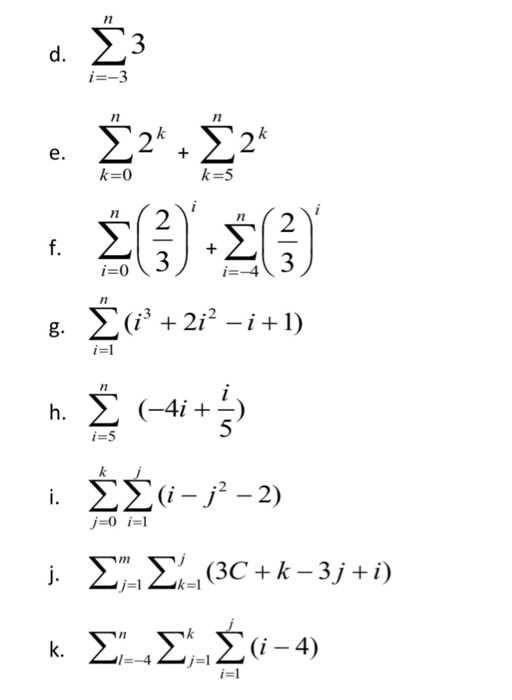 Solved I need help solving summation problems. I don’t | Chegg.com