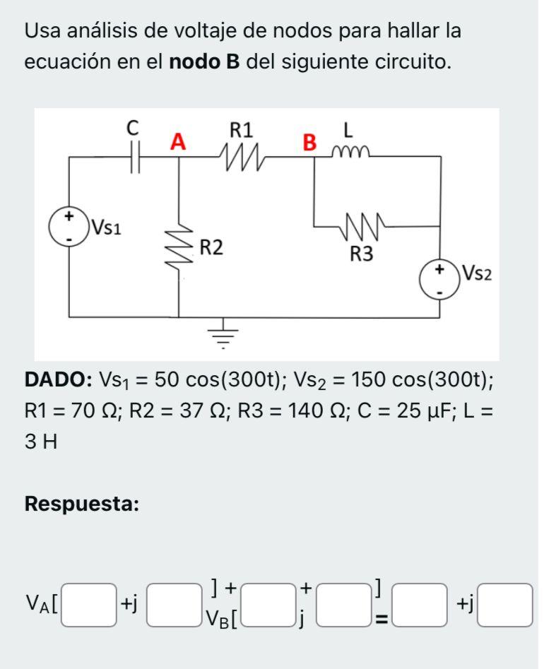 Usa análisis de voltaje de nodos para hallar la | Chegg.com