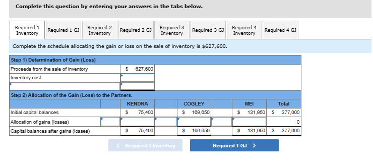 Solved Kendra, Cogley, and Mei share income and loss in a | Chegg.com