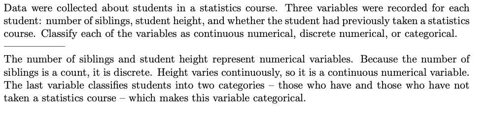 Data were collected about students in a statistics | Chegg.com