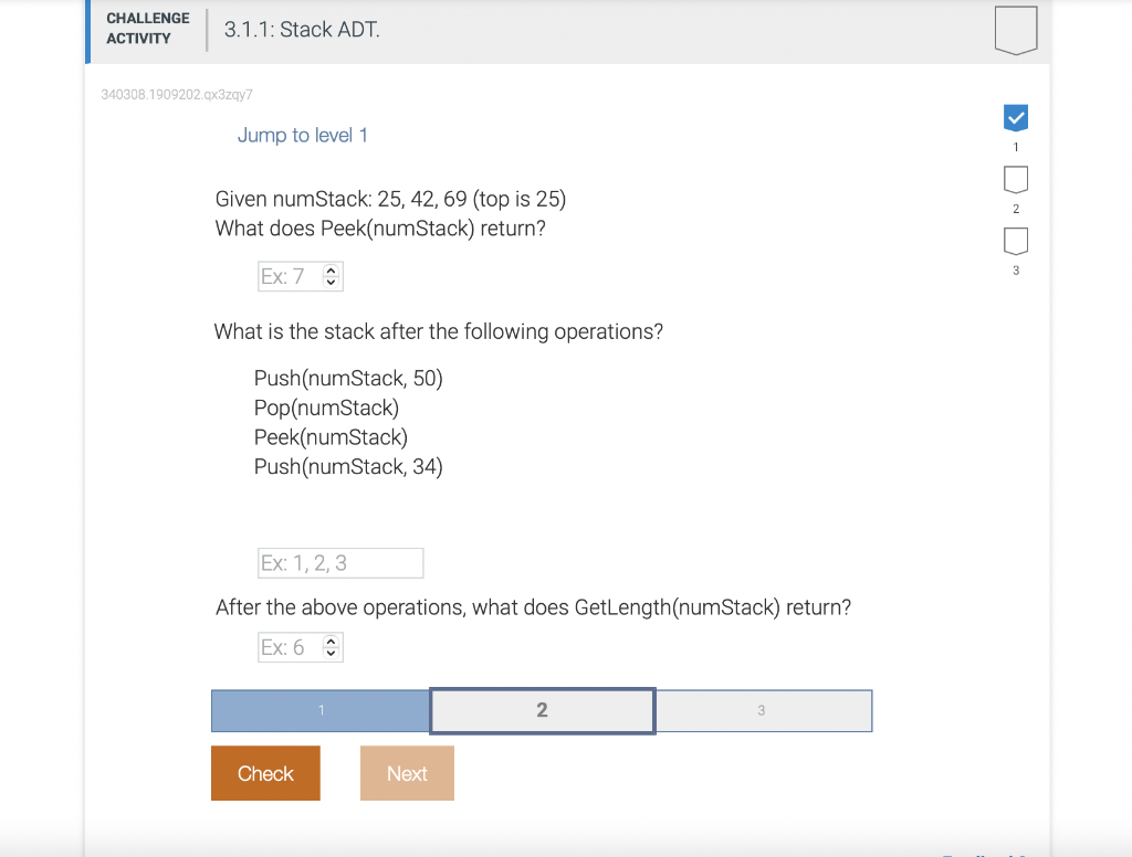 Solved CHALLENGE ACTIVITY 3.1.1: Stack ADT. | Chegg.com