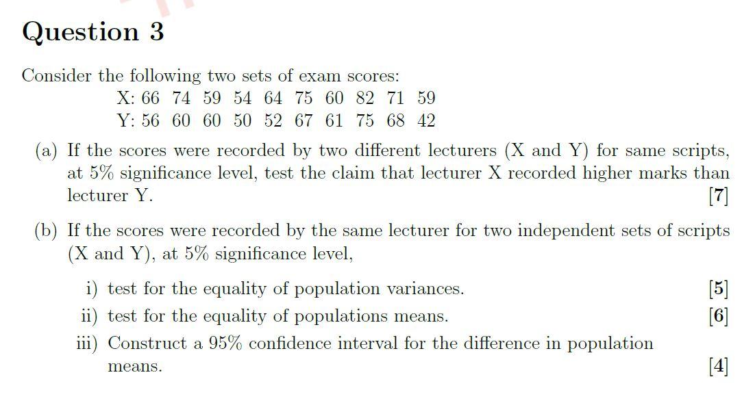Solved Consider the following two sets of exam scores: (a) | Chegg.com Solved Consider the following two sets of exam scores: (a) | Chegg.com
