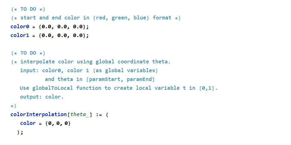 Part 2 Color interpolation -- Create two colors, | Chegg.com