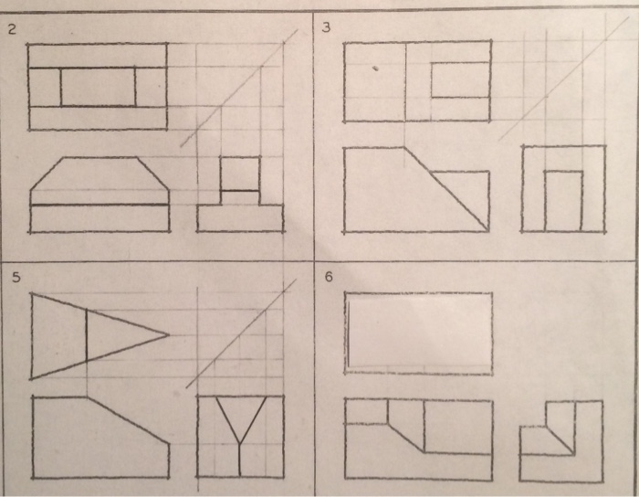 Solved Multiview / Orthographic Projection | Chegg.com
