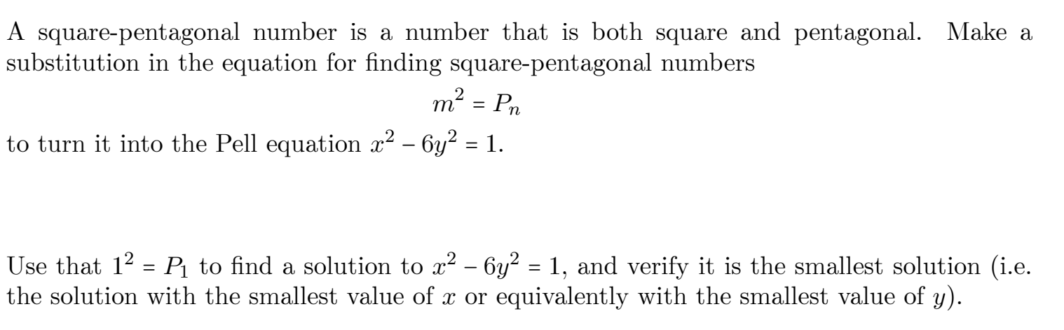 Solved A square-pentagonal number is a number that is both | Chegg.com
