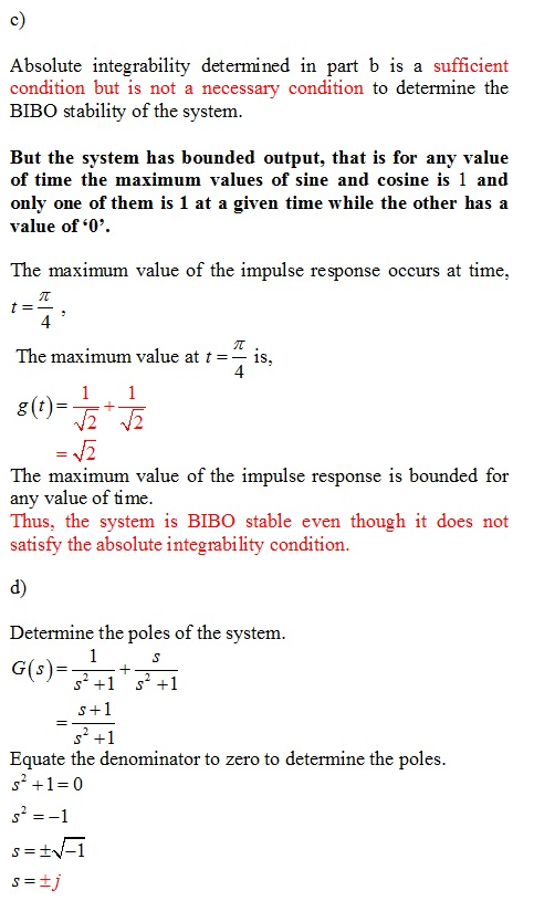 Solved S G(S) Bounded-Input-Bounded-Output (BIBO) Stability | Chegg.com