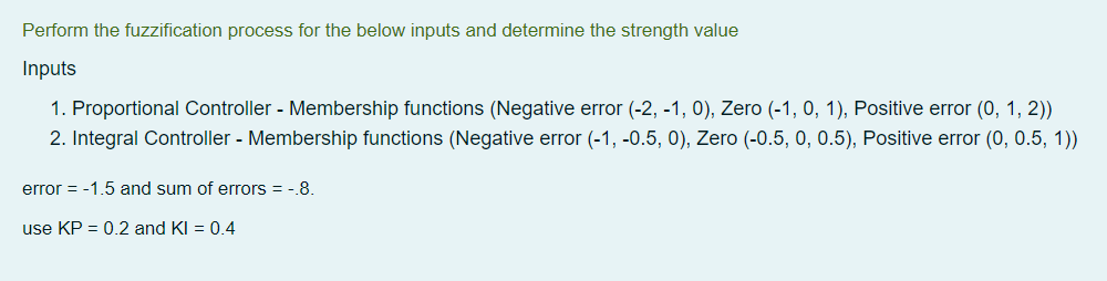 Solved Perform the fuzzification process for the below | Chegg.com