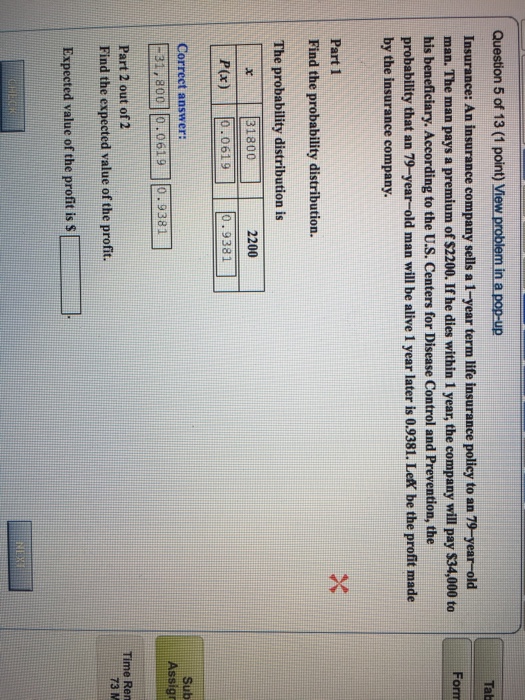 Solved Question 5 of 13 (1 point) View problem in a pop-up | Chegg.com