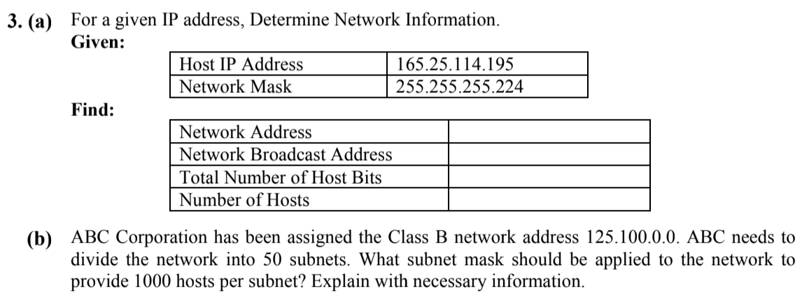 Solved Subject Name: Computer Network (Note: Please write | Chegg.com