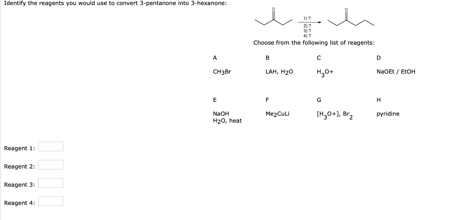 Solved Identify the reagents you would use to convert | Chegg.com