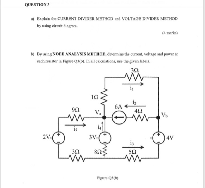 Solved QUESTION 3 a) Explain the CURRENT DIVIDER METHOD and | Chegg.com