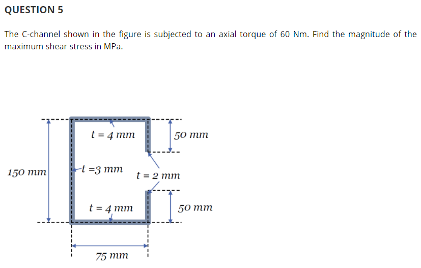 Solved QUESTION 3 Find the torsional constant J (in mm4 ) | Chegg.com