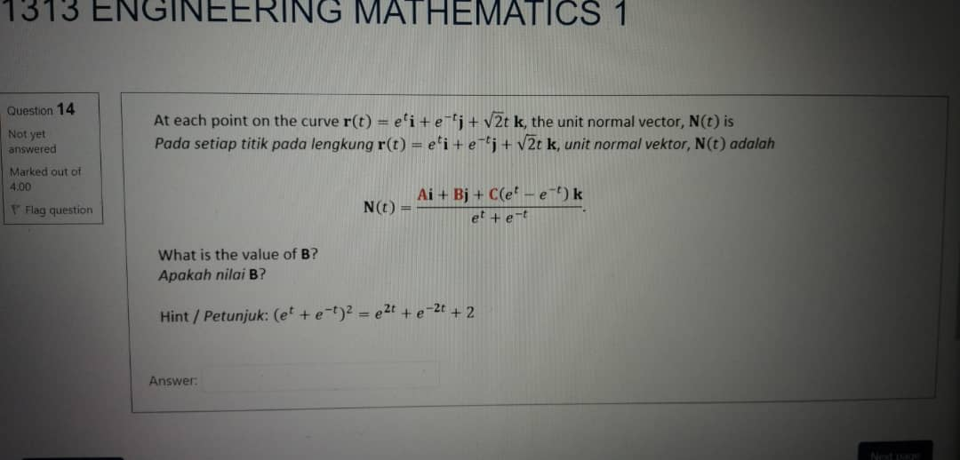 Solved 1313 ENGINEERING MATHEMATICS 1 Question 14 At each | Chegg.com