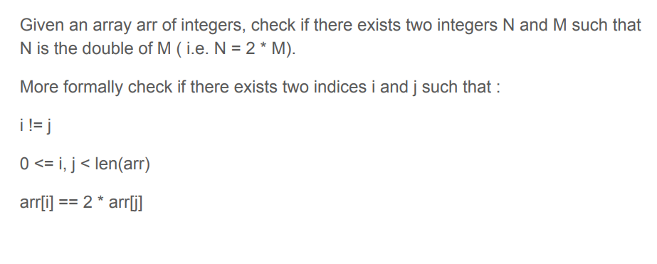 Solved Given an array arr of integers, check if there exists | Chegg.com