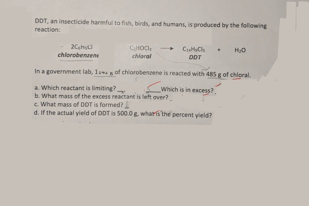 Solved DDT, an insecticide harmful to fish, birds, and | Chegg.com