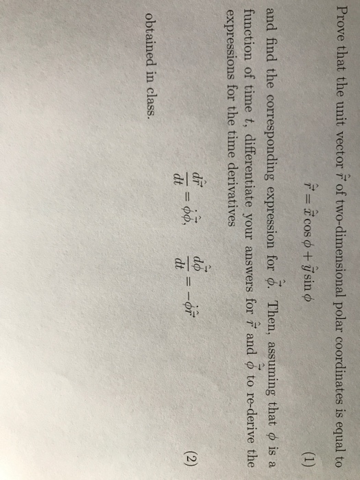 Solved Prove that the unit vector r vector of | Chegg.com