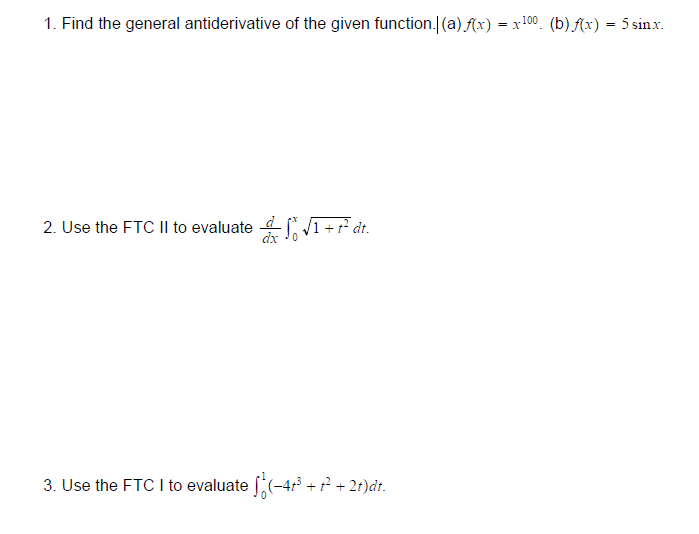 Solved 1. Find the general antiderivative of the given | Chegg.com