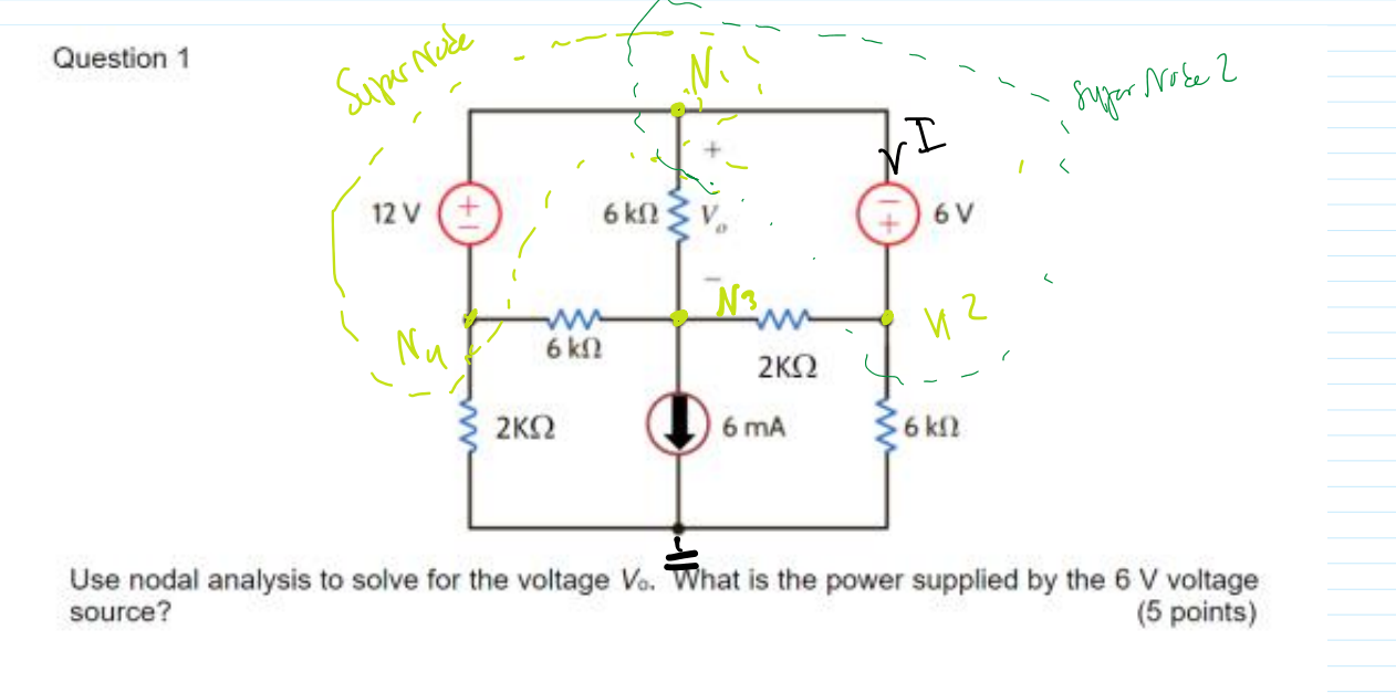 Solved Use nodal analysis to solve for the voltage V0. What | Chegg.com