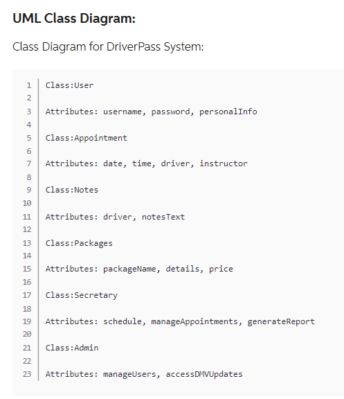 Solved Could someone create a UML Class Diagram for this on | Chegg.com