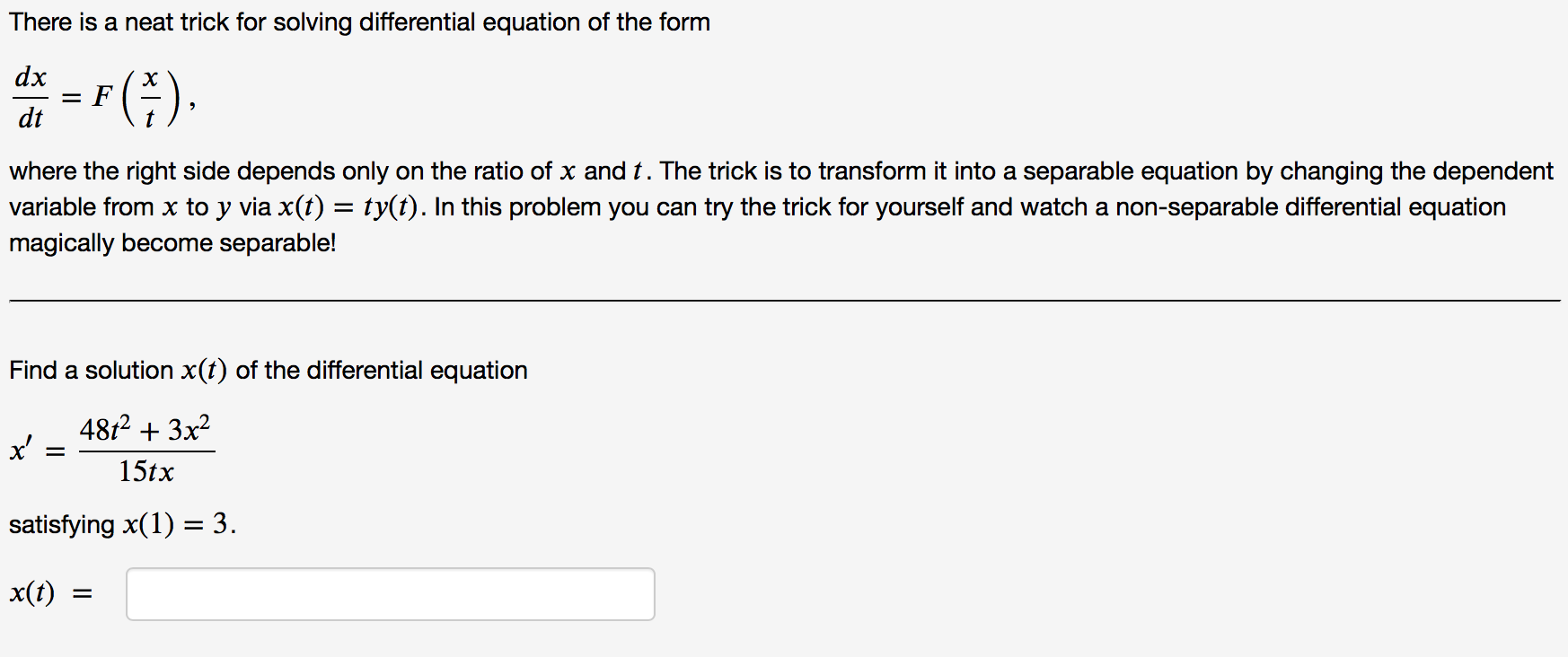 Solved There is a neat trick for solving differential | Chegg.com