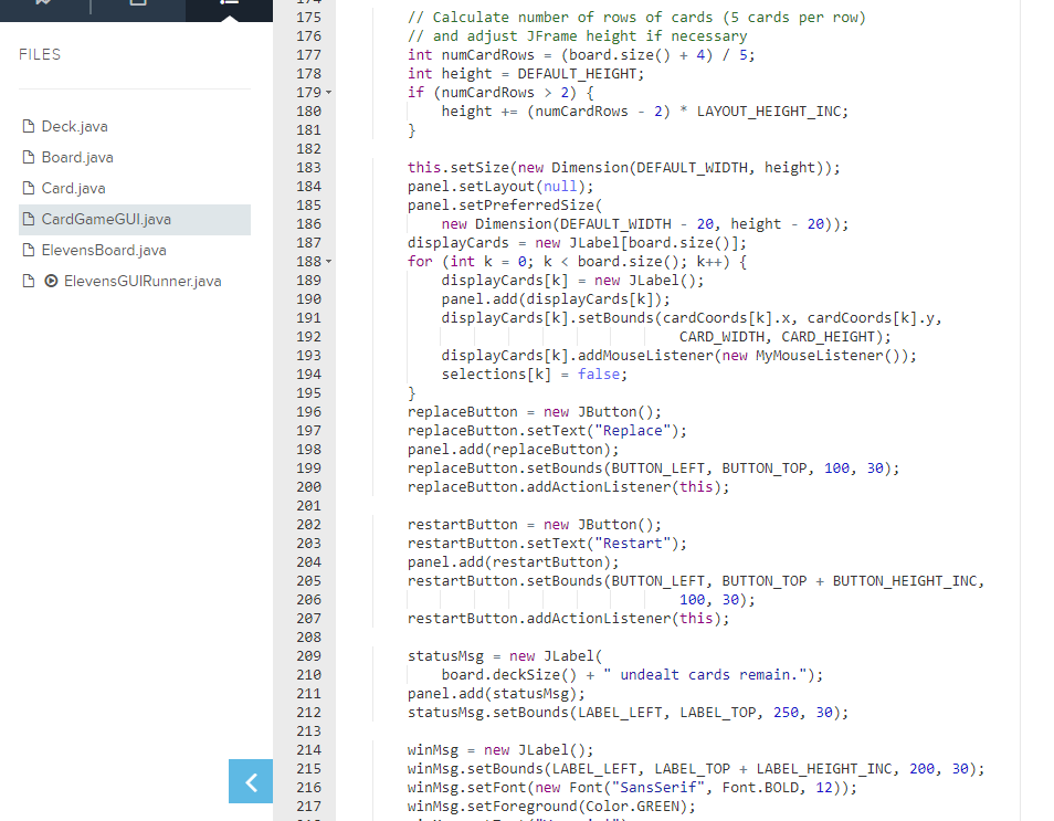 Exercise 171.8: Activity 6: Playing Elevens Spoints | Chegg.com
