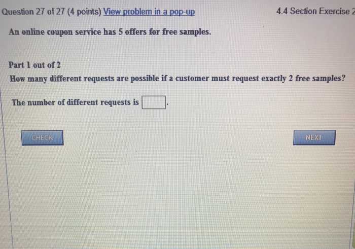 Solved Question 27 of 27 (4 points) View problem in a pop-up | Chegg.com