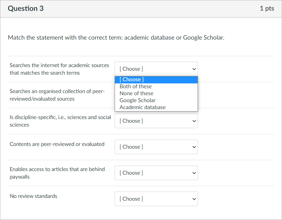 Solved True or false? An academic database is a search | Chegg.com