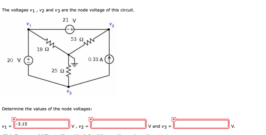 Solved The voltages v1, v2 and v3 are the node voltage of | Chegg.com