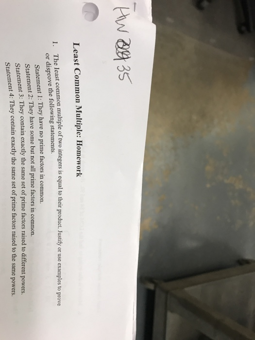 Solved Least Common Multiple: Homework eleast common | Chegg.com
