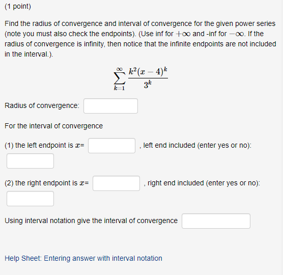 Solved Find the radius of convergence and interval of | Chegg.com