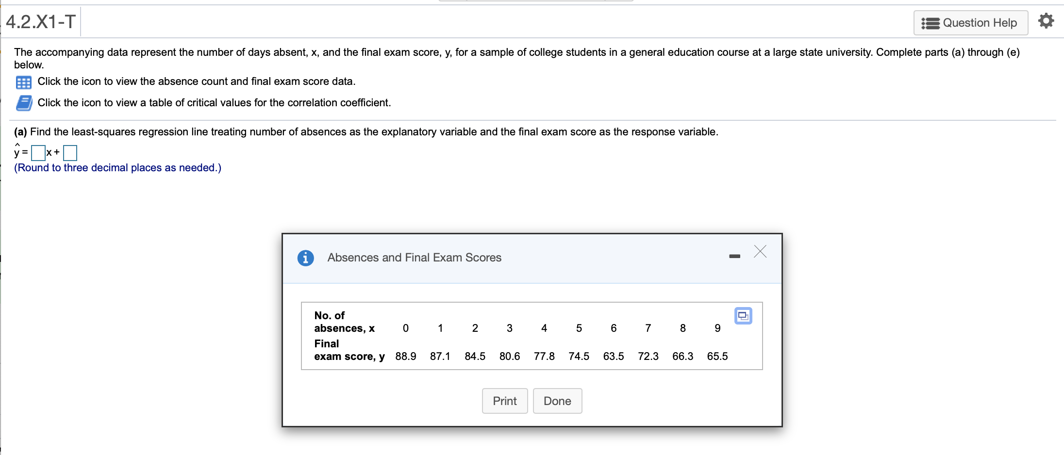 Solved 4.2.X1-T Question Help The accompanying data | Chegg.com