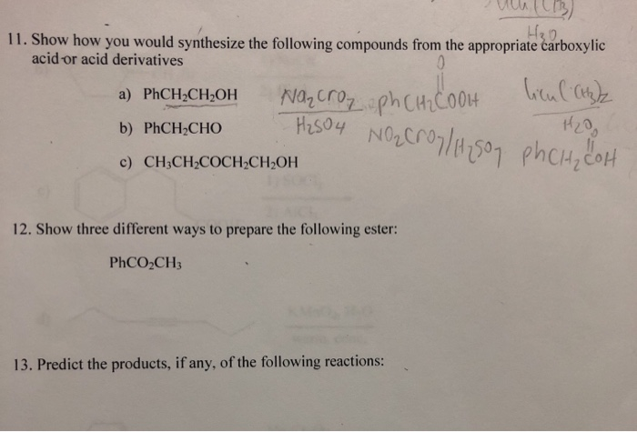 Solved 11. Show how you would synthesize the following | Chegg.com