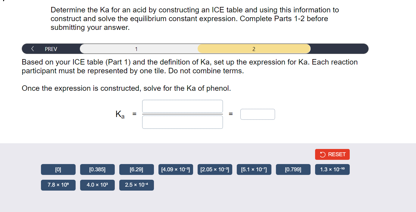 Solved Determine the Ka for an acid by constructing an ICE | Chegg.com