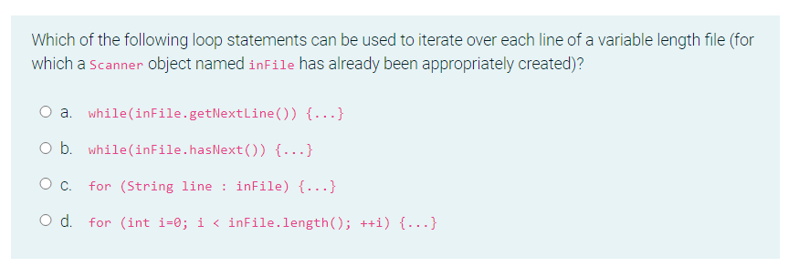 Solved Which of the following loop statements can be used to | Chegg.com