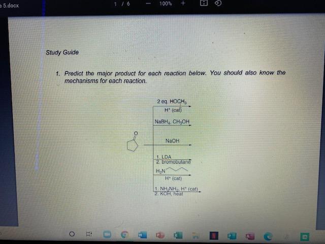 Solved 1/6 5.docx T 100% + Study Guide 1. Predict the major | Chegg.com